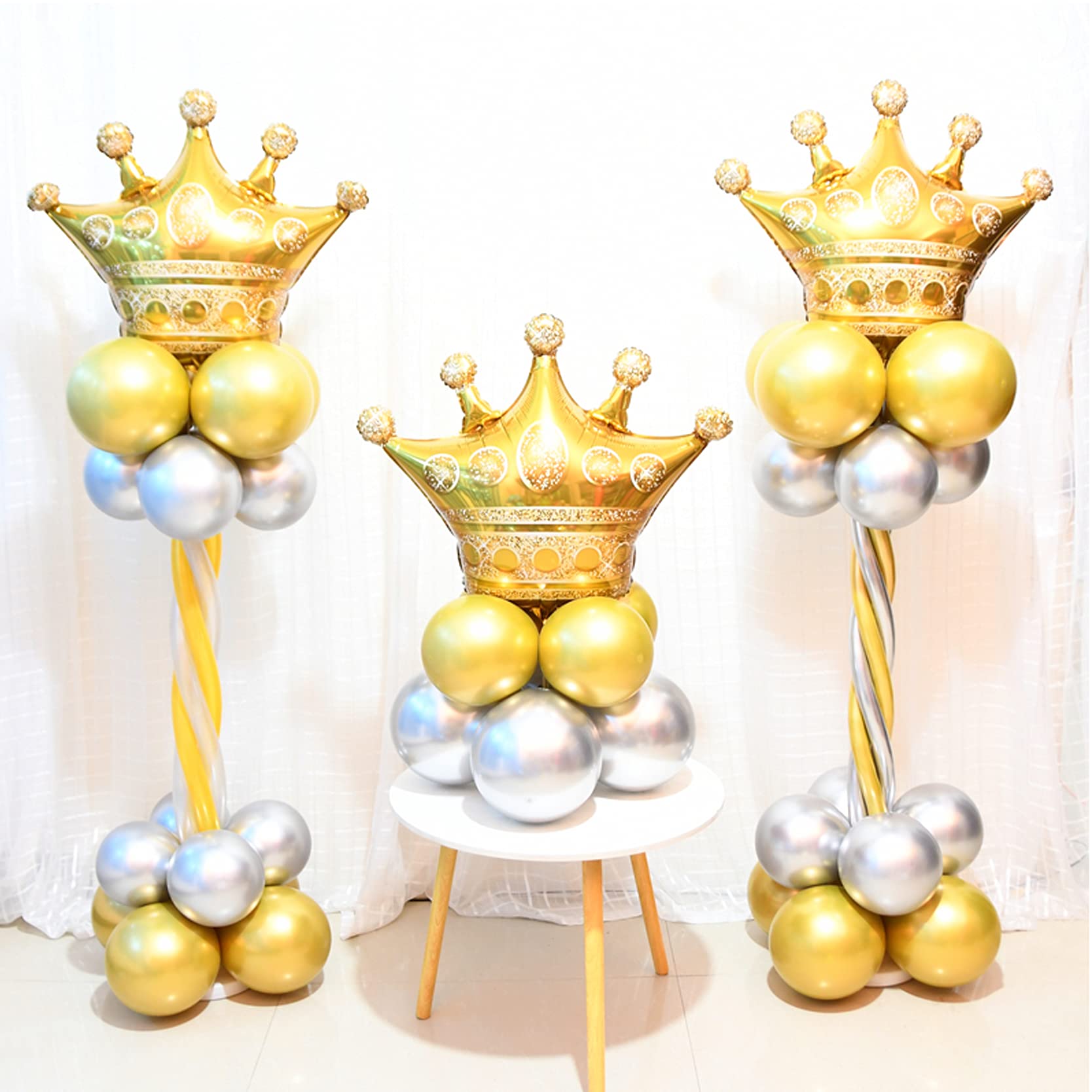 NC 6Pcs Gold Crown Foil Balloons Party Decorations.Birthday Party&Wedding &Bridal Shower Supplies