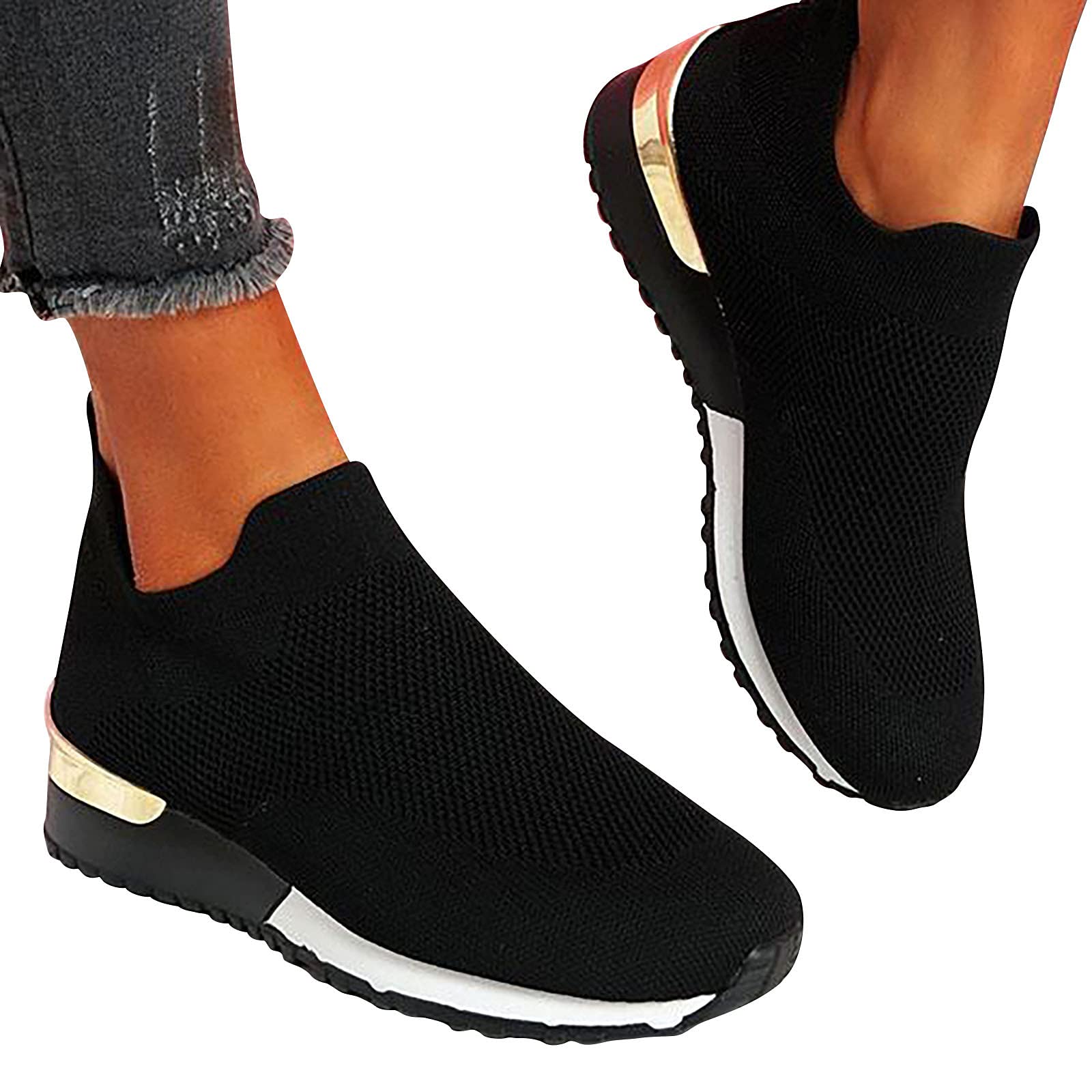 Women's Fashion Sneaker Lightweight Breathable Slip On Sport Shoes Casual Comfortable Running Tennis Shoes