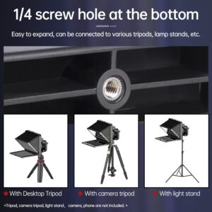 LENSGO TC7 8” Teleprompter for iPad Tablet Smartphone DSLR Camera, APP Compatible with iOS & Android System for Online Teaching Vlog Live Streaming Interview, Fold in One Sec-Black