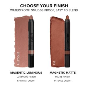 Nudestix Magnetic Luminous Eye Color Pencil, Eyeshadow + Eyeliner + Eyelid Primer + Highlighter Stick, Satin Finish Cream Makeup, Long Lasting, Waterproof, Shade: Smoke