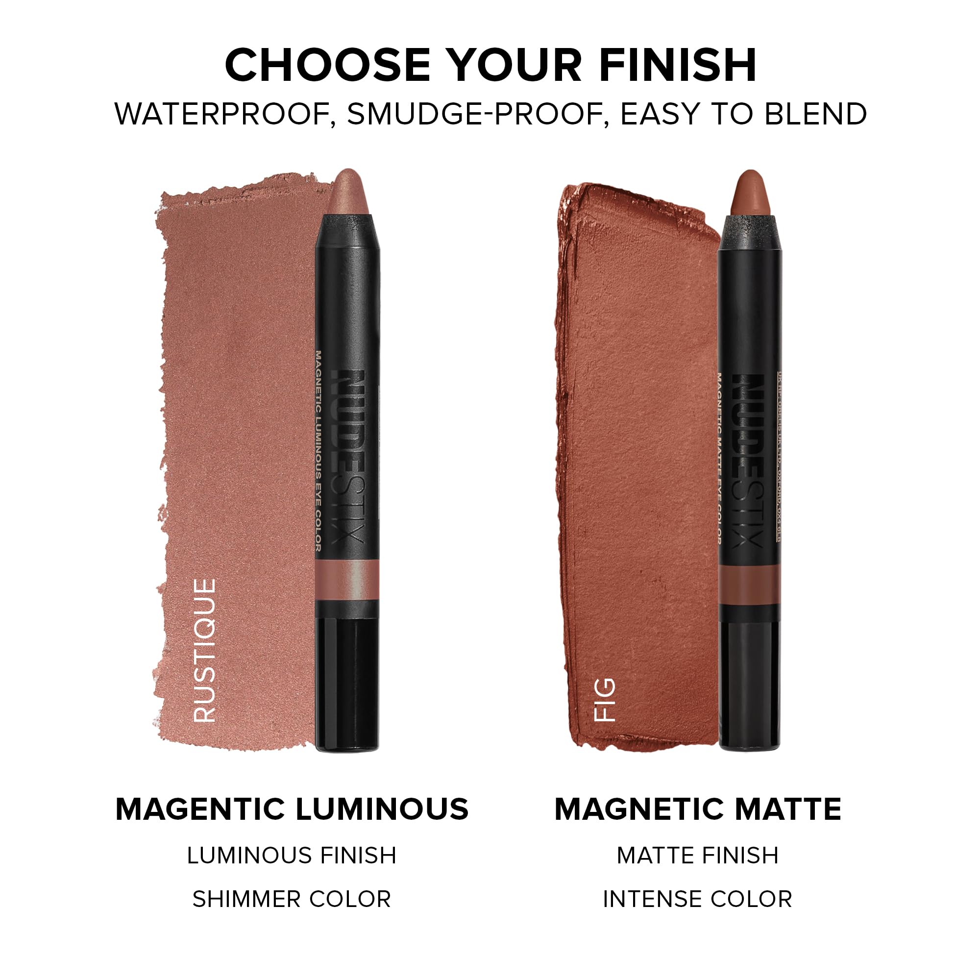 Nudestix Magnetic Luminous Eye Color Pencil, Eyeshadow + Eyeliner + Eyelid Primer + Highlighter Stick, Satin Finish Cream Makeup, Long Lasting, Waterproof, Shade: Smoke