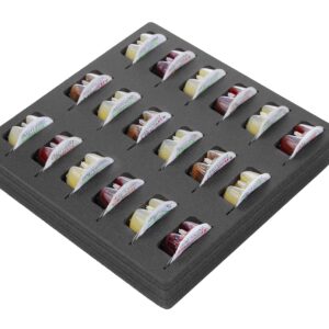 Polar Whale Cocktail Capsule Drawer Organizer Tray Insert Compatible with Bartesian for Kitchen Home Bar Party Waterproof Washable Black Foam 18 Compartment 12.5 x 12.5 Inches