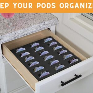 Polar Whale Cocktail Capsule Drawer Organizer Tray Insert Compatible with Bartesian for Kitchen Home Bar Party Waterproof Washable Black Foam 18 Compartment 12.5 x 12.5 Inches