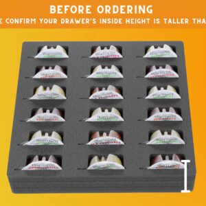 Polar Whale Cocktail Capsule Drawer Organizer Tray Insert Compatible with Bartesian for Kitchen Home Bar Party Waterproof Washable Black Foam 18 Compartment 12.5 x 12.5 Inches