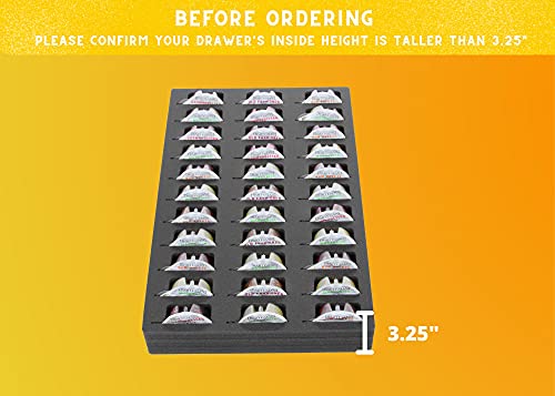 Polar Whale 2 Cocktail Capsule Drawer Organizers Tray Insert Compatible with Bartesian for Kitchen Home Bar Party Waterproof Washable Black Foam 33 Compartment 12.1 x 19.9 Inches