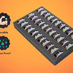 Polar Whale 2 Cocktail Capsule Drawer Organizers Tray Insert Compatible with Bartesian for Kitchen Home Bar Party Waterproof Washable Black Foam 33 Compartment 12.1 x 19.9 Inches