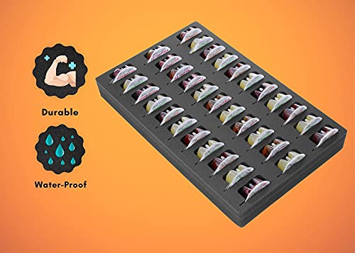 Polar Whale 2 Cocktail Capsule Drawer Organizers Tray Insert Compatible with Bartesian for Kitchen Home Bar Party Waterproof Washable Black Foam 33 Compartment 12.1 x 19.9 Inches