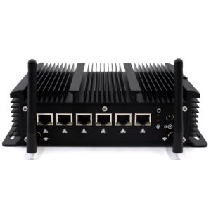 industrial firewall appliance mini pc, 6 2.5gbe lan, network/router, core i7 10510u, windows 10 pro, 32gb ddr4 ram 512gb ssd, hd, 2* com, i225 nics, wifi model, sim card slot, aes-ni, small computer