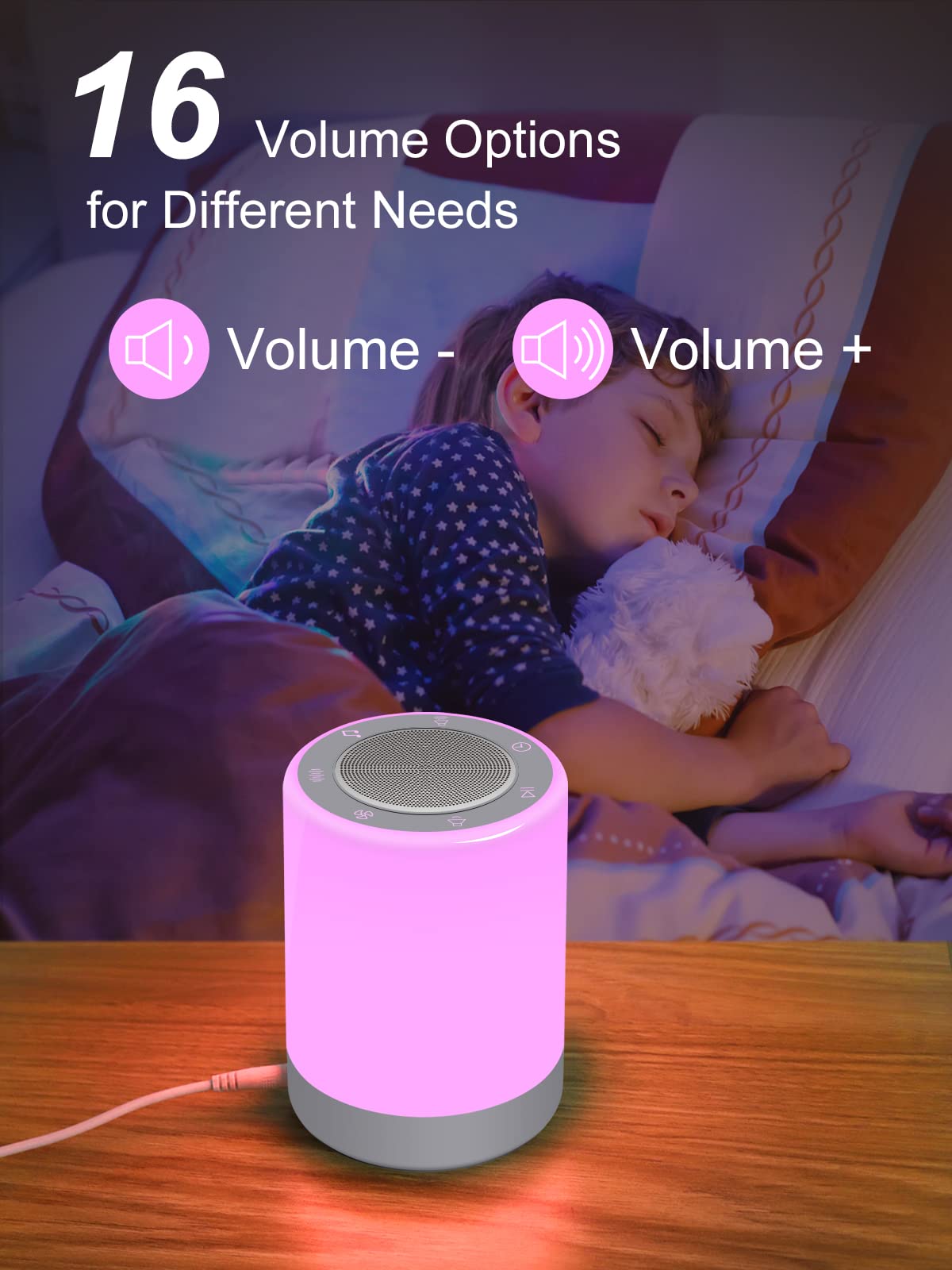 YYDSKIT Sound Machine,White Noise Machine for Baby with Night Light, 32 High Fidelity Sounds,Plug in,5 Timers & Memory Feature, Noise Machine for Baby Kids Adults,Home