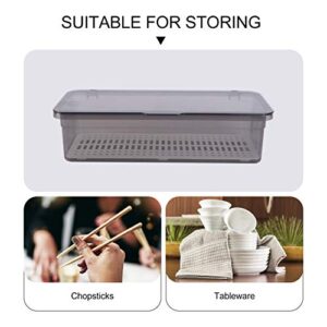 Cabilock Silverware Box Plastic Chopsticks Drain Storage Box Kitchen Tableware Storage Organizers Kitchen Cutlery Fork Utensil Storage Container Black Utensil Tray