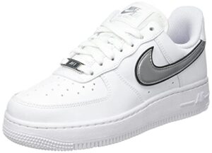 nike women's air force 1 '07 ess white/metallic silver-black size 6.5