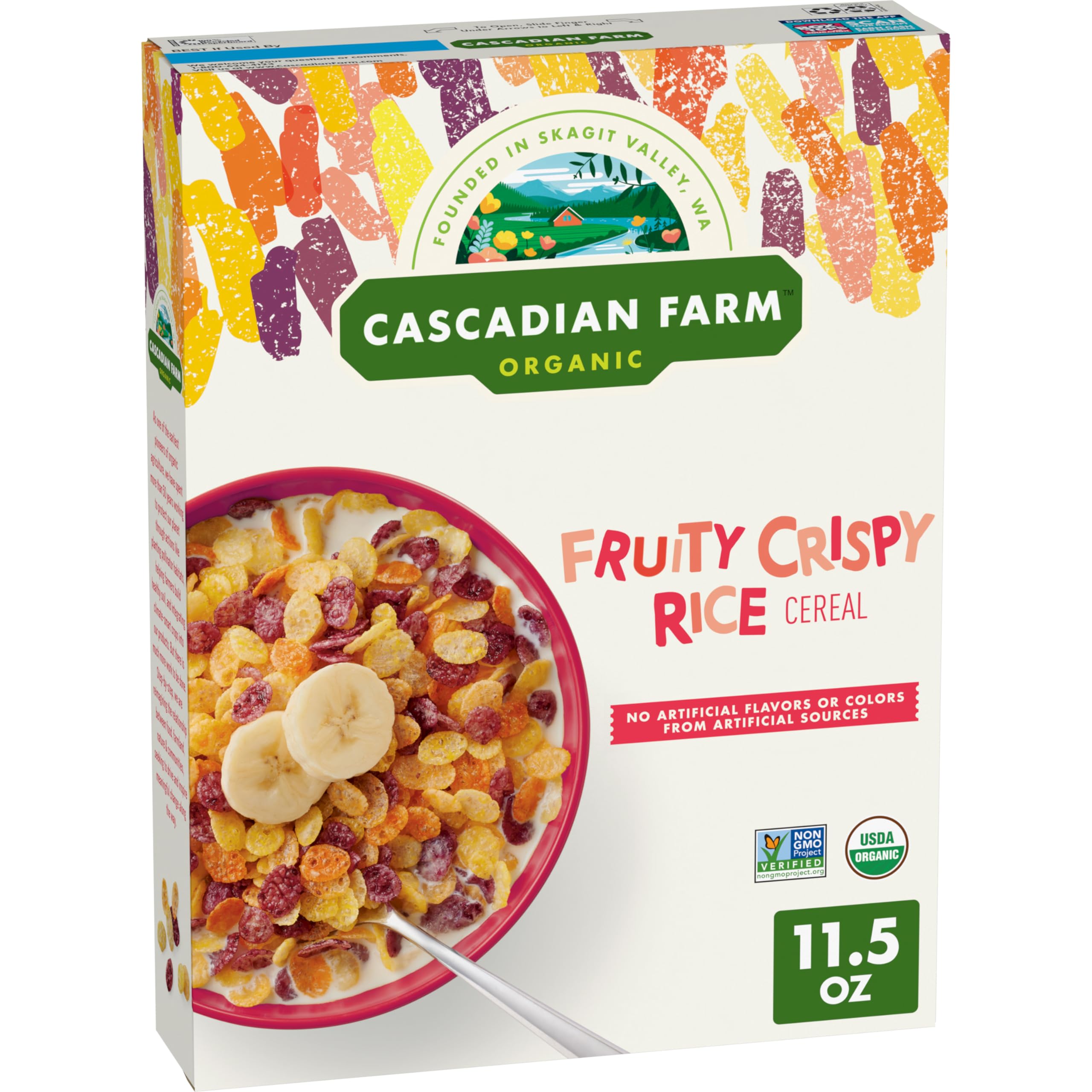 Cascadian Farm Organic Fruity Crispy Rice Breakfast Cereal, 11.5 oz