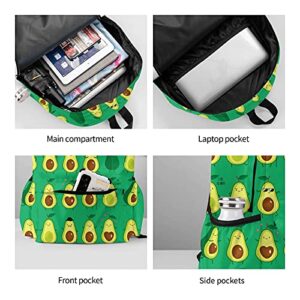 FeHuew 17 Inch Backpack Cartoon Funny Avocado Laptop Backpack School Bookbag Shoulder Bag Casual Daypack