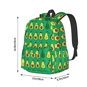 FeHuew 17 Inch Backpack Cartoon Funny Avocado Laptop Backpack School Bookbag Shoulder Bag Casual Daypack