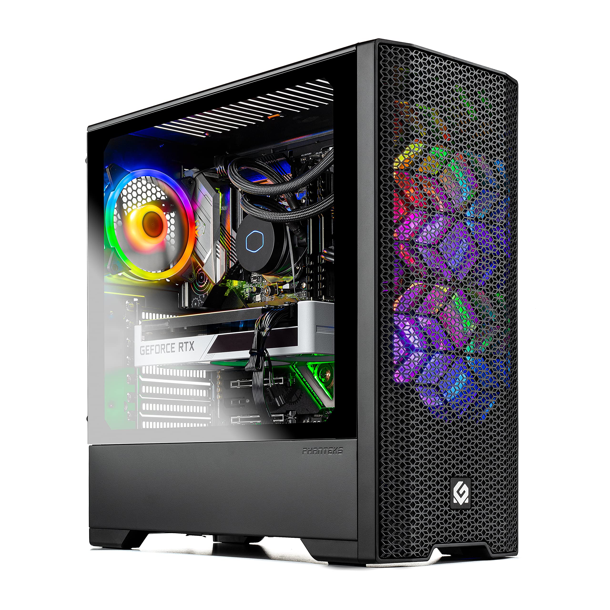 Skytech Gaming Blaze 3.0 PC Desktop - AMD Ryzen 7 5800X 8-core 3.8GHz, RTX 3070 8GB GDDR6, 16GB DDR4 3200MHz, 1TB Gen4 NVMe SSD, 240mm AIO, 750W Gold PSU, Windows 11 Home 64-bit, AC WiFi, Black