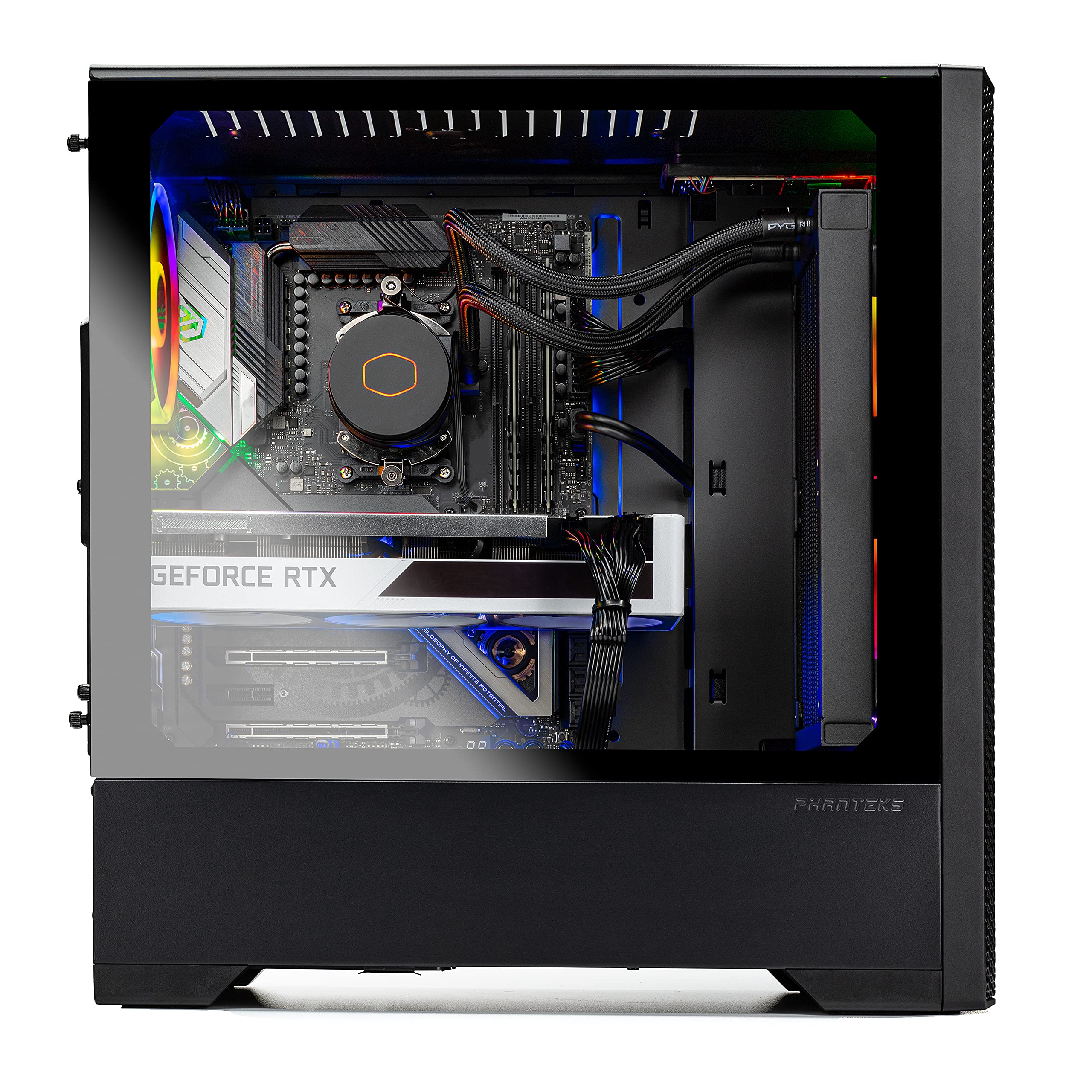 Skytech Gaming Blaze 3.0 PC Desktop - AMD Ryzen 7 5800X 8-core 3.8GHz, RTX 3070 8GB GDDR6, 16GB DDR4 3200MHz, 1TB Gen4 NVMe SSD, 240mm AIO, 750W Gold PSU, Windows 11 Home 64-bit, AC WiFi, Black