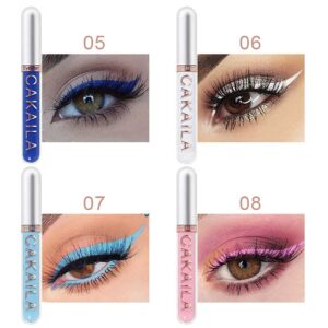 KARNAR 8 Colors Liquid Matte Eyeliner Set, Colorful White Black Red Brown Blue Purple Yellow Green Eye Liners For Party Festival Waterproof Quick Dry Eyes Makeup Kit (SET01)…