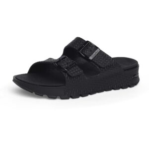 skechers arch fit footsteps womens walking sandals in black - 7 us