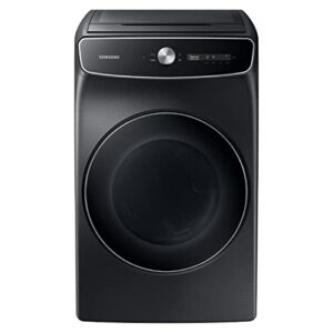 samsung 7.5 cu. ft. smart dial gas dryer with flexdry, dry 2 loads in 1 large capacity machine, super speed 30 minute clothes drying cycle, wifi connected control, dvg60a9900v/a3, brushed black