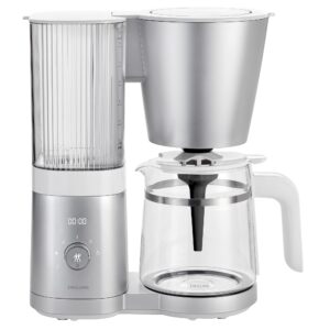 zwilling enfinigy glass drip coffee maker 12 cup, awarded the sca golden cup standard, silver