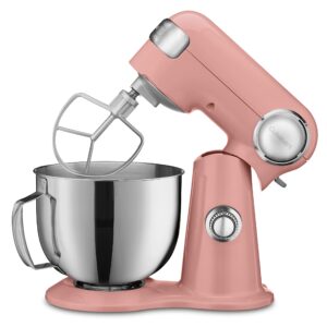 Cuisinart SM-50CO Precision Master 5.5-Quart 12-Speed Stand Mixer with Mixing Bowl, Chef's Whisk, Flat Mixing Paddle, Dough Hook, and Splash Guard with Pour Spout, Blushing Coral, Manual