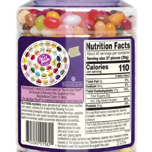 The Jelly Bean Planet 36 Huge Flavors 42.5 oz Jar - Jelly Beans - Chewy Fruit Flavored Candy - Gluten free Snacks - Candy Bulk - Party Gift