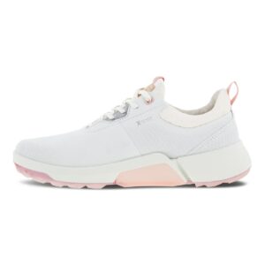 ecco women's biom hybrid 4 gore-tex waterproof golf shoe, white/silver pink, 9-9.5