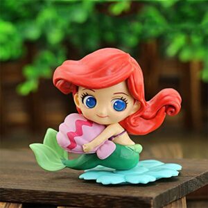 Mermaid Cake Topper Little Mermaid Doll with Seashells for Ariel Cake Decoration Mermaid Figurines for Under the Sea Mermaid Theme Princess Kids Birthday Baby Shower Party Supplies