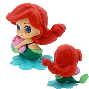 Mermaid Cake Topper Little Mermaid Doll with Seashells for Ariel Cake Decoration Mermaid Figurines for Under the Sea Mermaid Theme Princess Kids Birthday Baby Shower Party Supplies