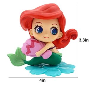 Mermaid Cake Topper Little Mermaid Doll with Seashells for Ariel Cake Decoration Mermaid Figurines for Under the Sea Mermaid Theme Princess Kids Birthday Baby Shower Party Supplies