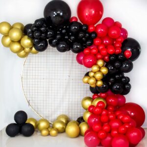 red black metallic gold balloon garland arch, 154pcs large small medium diy balloons for baby bridal shower birthday party wedding grad anniversary party