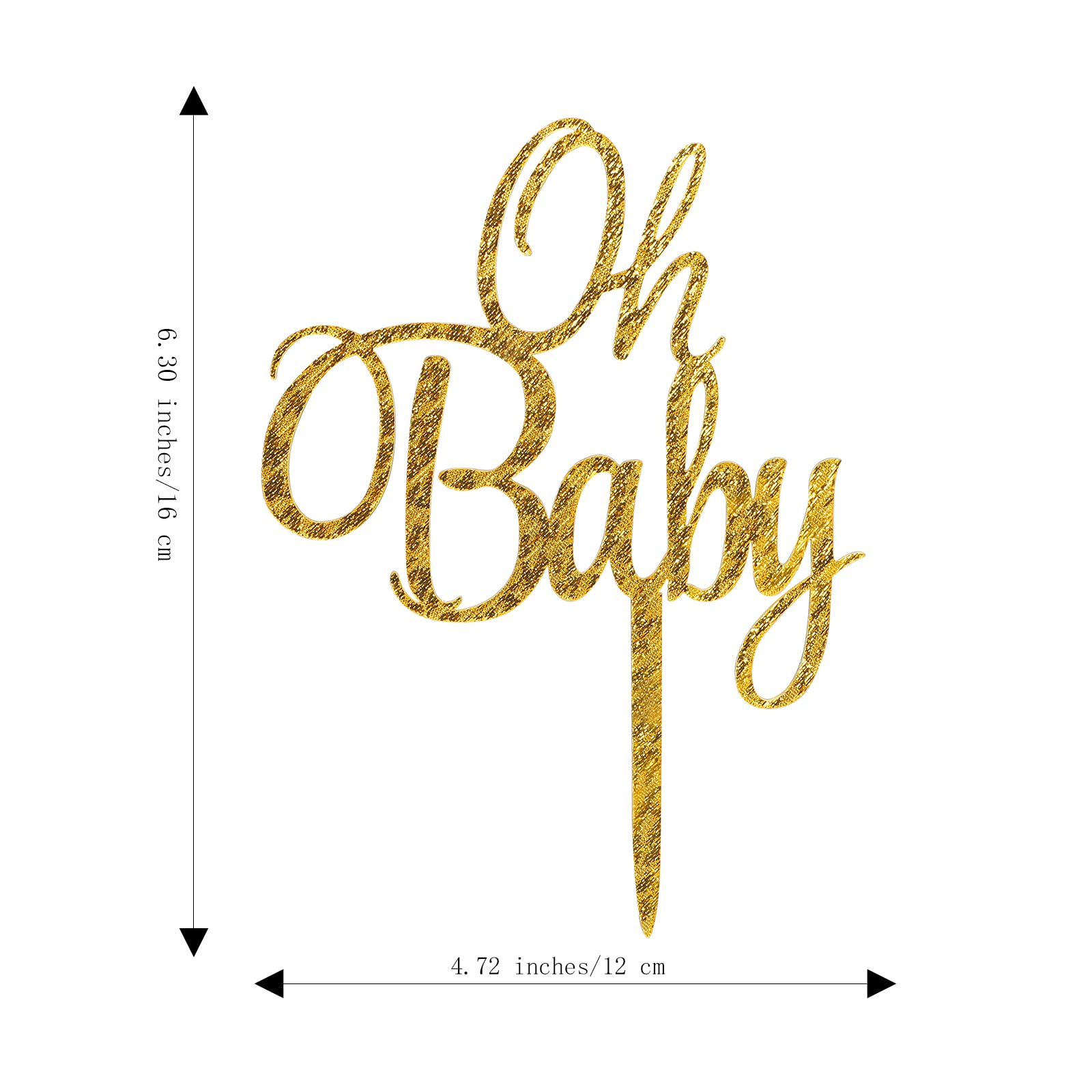 Oh Baby Cake Topper Gold Glitter for Baby Shower Cake Toppers for Boys Oh Cake Topper for Girl Baby Birthday Party Cake Decoration