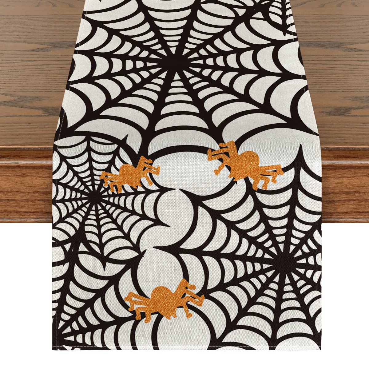 Artoid Mode Spider Web Table Runner, Halloween Holiday Kitchen Dining Table Decoration for Indoor Outdoor Home Party Decor 13 x 72 Inch