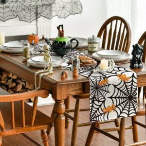 Artoid Mode Spider Web Table Runner, Halloween Holiday Kitchen Dining Table Decoration for Indoor Outdoor Home Party Decor 13 x 72 Inch