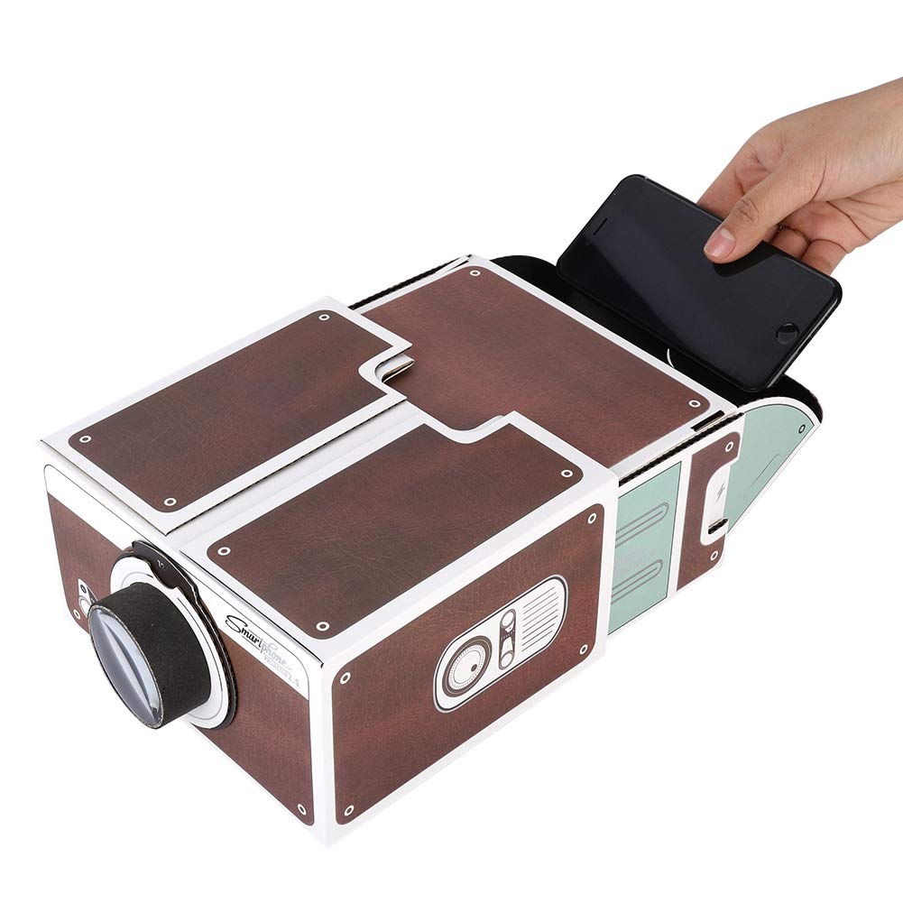 Yunseity Smartphone Projector,Homemade Mobile Phone Pico Projector,Second-Generation Mini DIY Home Portable Smart Mobile Phone Projector,Home Cinema