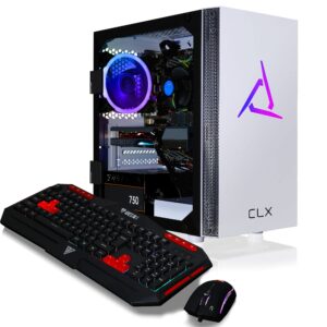 CLX Set Gaming Desktop - Intel Core i5 10400F 2.9GHz 6-Core Processor, 16GB DDR4 Memory, GeForce RTX 3060 12GB GDDR6 Graphics, 500GB SSD, 2TB HDD, WiFi, Windows 11 Home 64-bit, White