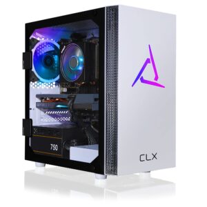 clx set gaming desktop - amd ryzen 9 5900x 3.7ghz 12-core processor, 16gb ddr4 memory, geforce rtx 3060 12gb gddr6 graphics, 500gb ssd, 3tb hdd, wifi, windows 11 home 64-bit,white