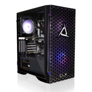 clx set gaming desktop - liquid cooled amd ryzen 9 5900x 3.7ghz 12-core processor, 16gb ddr4 memory, geforce rtx 3060 12gb gddr6 graphics, 500gb ssd, 3tb hdd, wifi, windows 11 home 64-bit,black