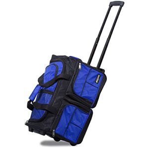 dejuno 20-inch carry-on rolling duffle bag, blue, one size