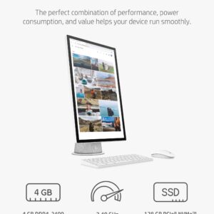 HP Chromebase 21.5" All-in-One Desktop, Intel Pentium Gold 6405U Processor, 4 GB RAM, 128 GB SSD, Rotating Full HD IPS Touchscreen, Chrome OS, Bluetooth Keyboard and Mouse Combo (22-aa0022, 2021)