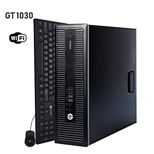 HP Gaming PC EliteDesk 800 G2 SFF Desktop Computer - Intel Quad Core i5 6500 up to 3.60 GHz, 16GB DDR4 RAM, 1TB SSD, GeForce GT 1030, HDMI, Keyboard & Mouse Combo, USB WiFi, Windows 10 Pro(Renewed)