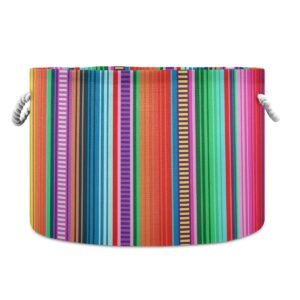 xigua large storage basket cotton rope basket mexican serape blanket stripes baby laundry basket for blankets toys storage basket laundry hamper