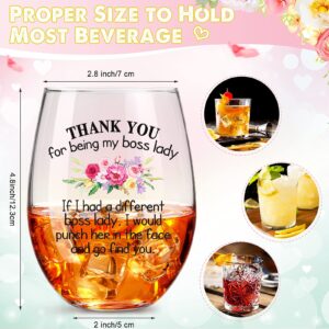 Thank You for Being My Leader Lady Wine Glass Gifts for Women Leader Lady Wine Glass Wine Glass (Flower)