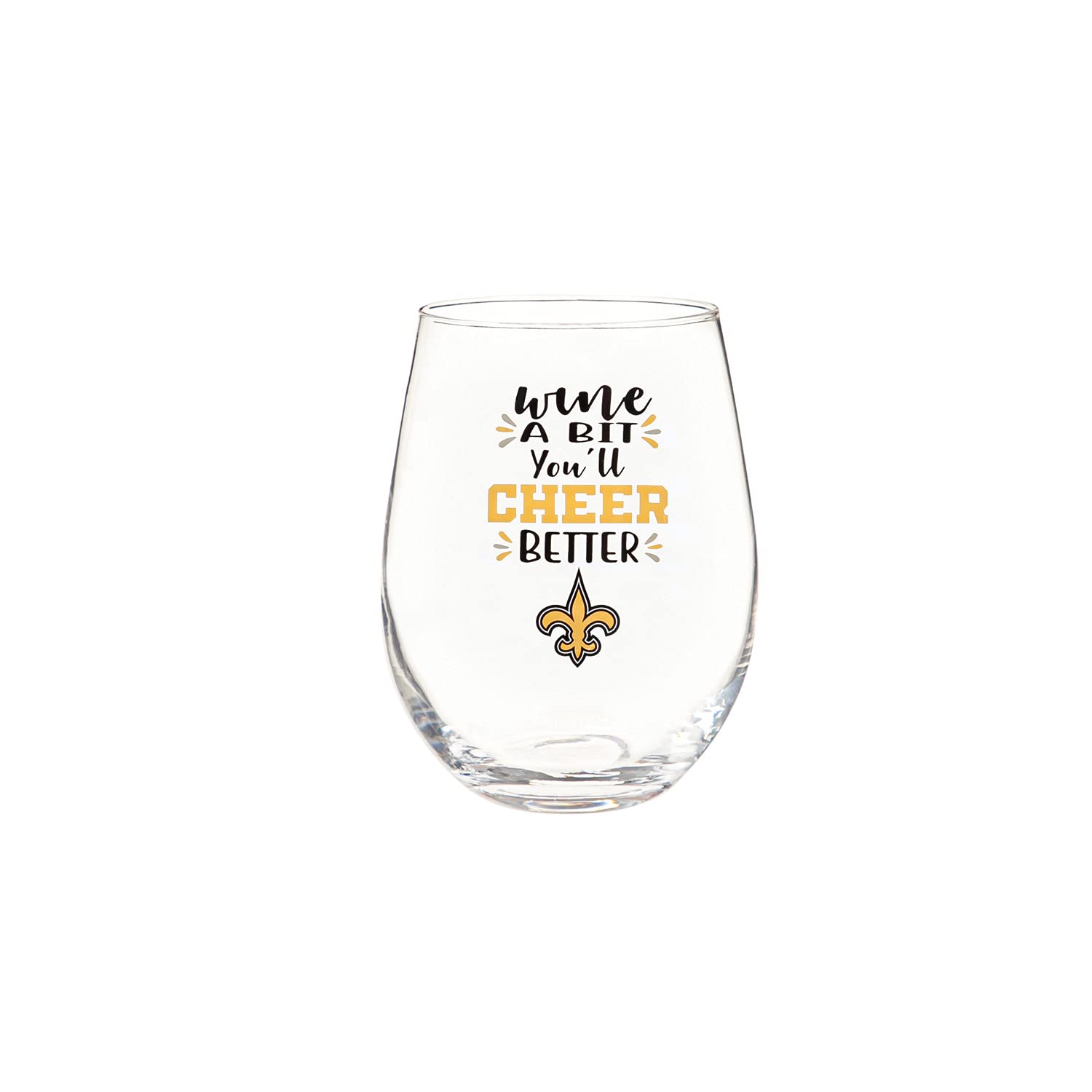 Team Sports America New Orleans Saints, 17oz Boxed Stemless WIne Glass