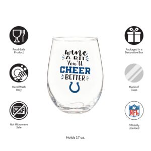 Team Sports America Indianapolis Colts, 17oz Boxed Stemless WIne Glass