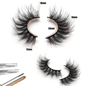 Veleasha False Eyelashes Wispy Faux Mink Lashes Fluffy Handmade Fake Eyelashes Natural Look 7 Pairs Pack Luxury Cat Eye Lashes (804)