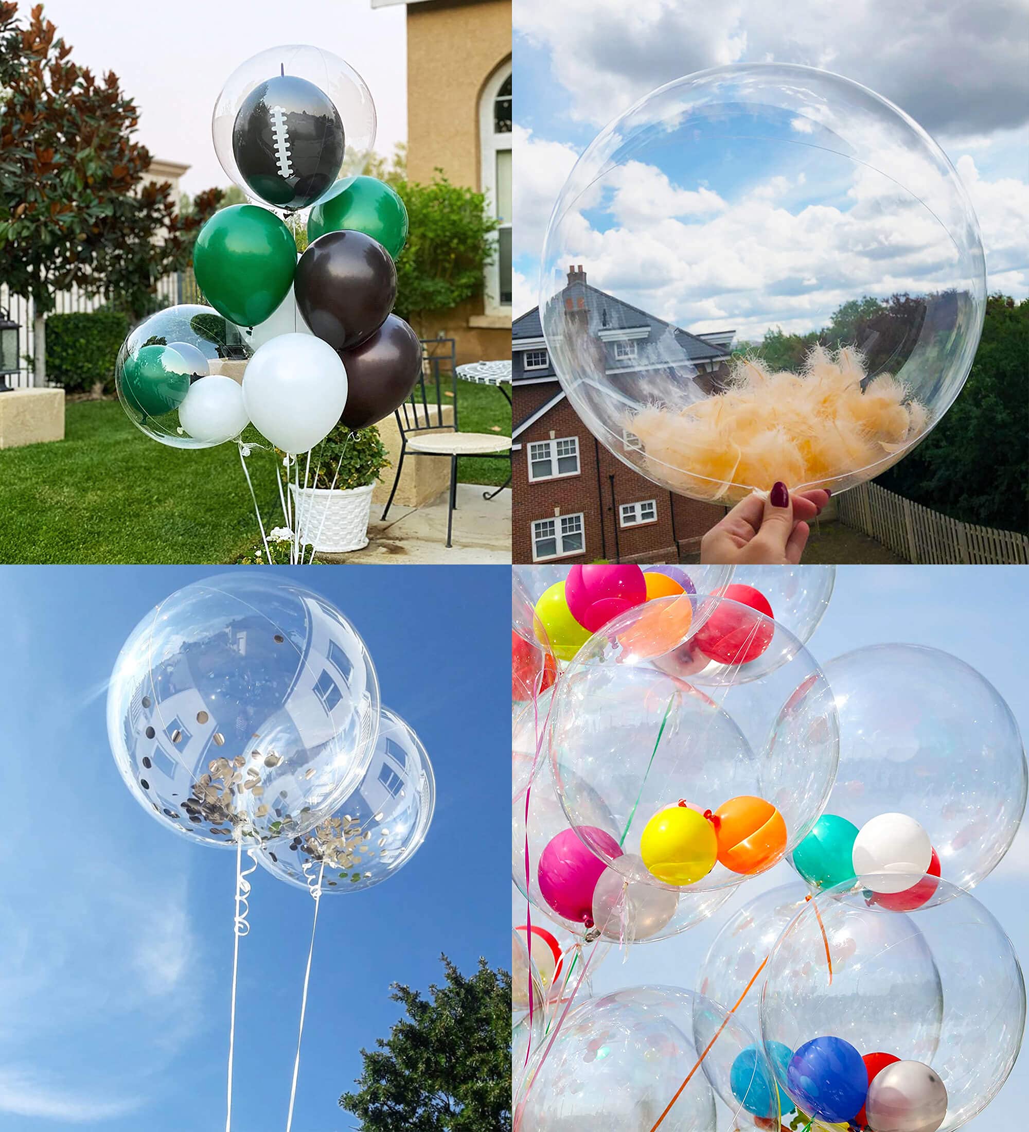 20 Inch Bobo Balloons Bubble Balloons, 10 Pcs Clear Bobo Balloon, Large Transparent Bubble Balloon for Christmas Wedding Birthday Party Decoration