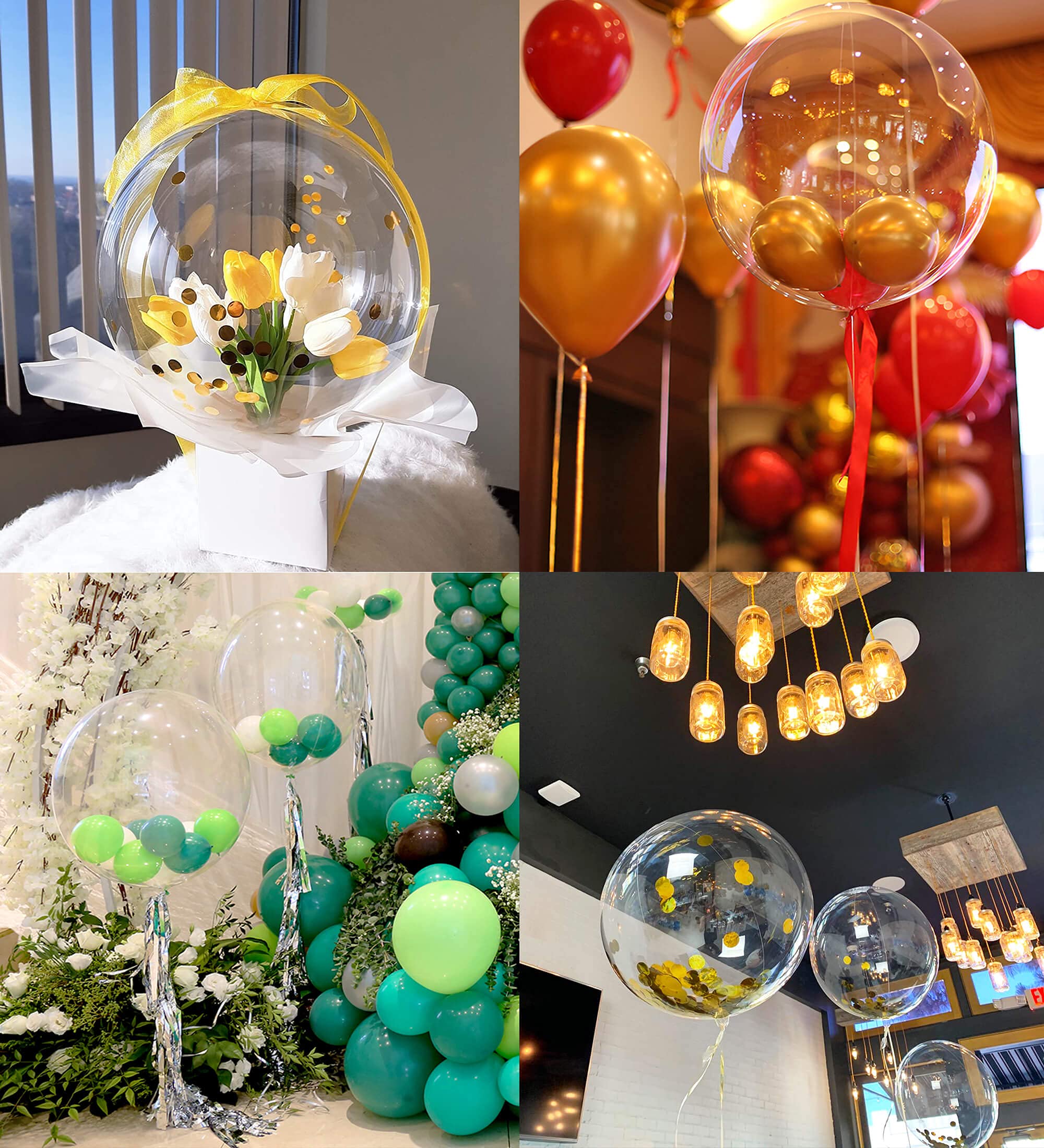 20 Inch Bobo Balloons Bubble Balloons, 10 Pcs Clear Bobo Balloon, Large Transparent Bubble Balloon for Christmas Wedding Birthday Party Decoration