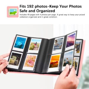 192 Pockets Album for Fujifilm Instax Mini Camera, Polaroid Instant Cameras, Photo Albums for Fujifilm Instax Mini 11 90 70 9 8 LiPlay Instant Film Cameras, 2x3 Photo Album (Pink)