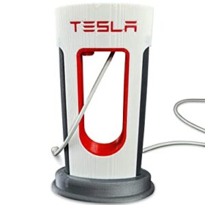 Desktop Supercharger Replica Charging Station, Supercharger Station - Fits USB-C Cables for Android and iPhone (Red)